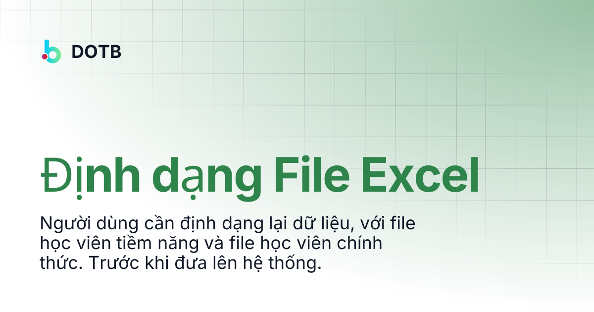 Định dạng File Excel | DOTB